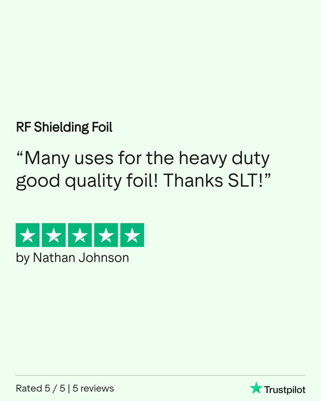 RF Shielding Foil Aluminum by SLT - Safe and Sound RF